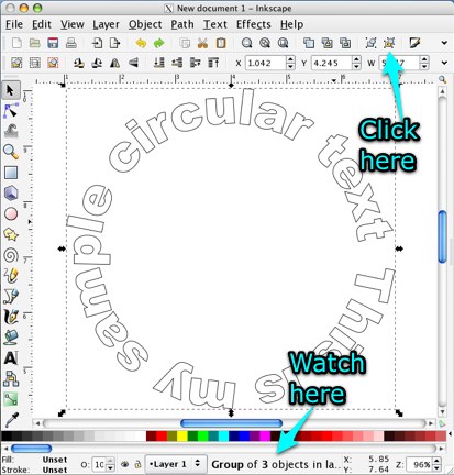 Using MSWord to generate circular text for cutting