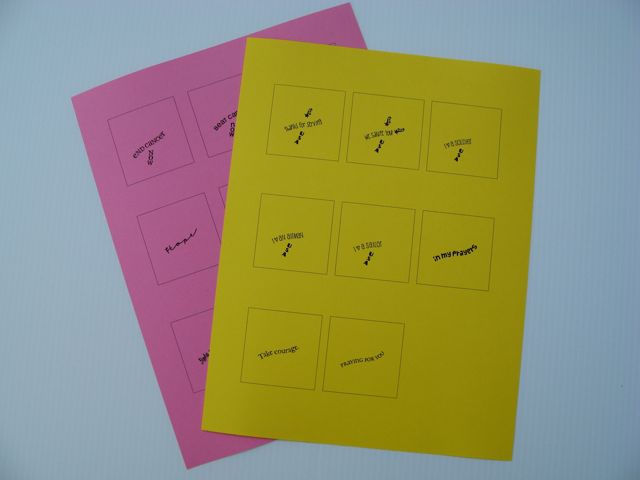 Sentiments for the Cuttlebug Awareness Ribbon Die