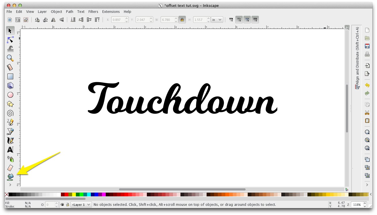 Offset text In Inkscape the easy way